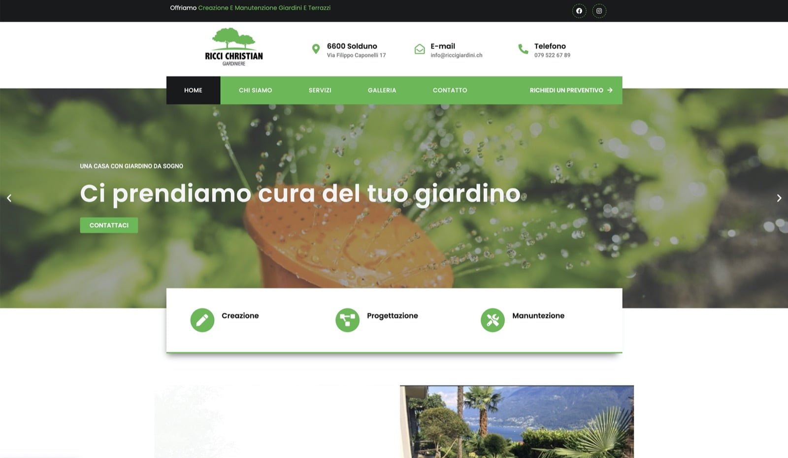 Ricci Giardini adesso online! | ticinoWEB | Web Design & More | Gestionali, Software, Odoo ...