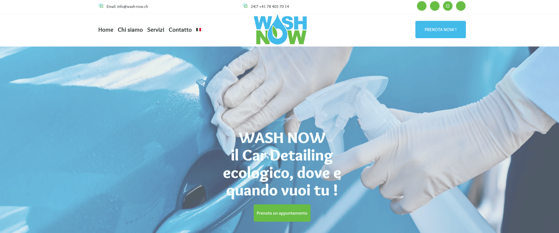 Il Nuovo Sito Web di Wash Now | ticinoWEB | Web Design | Design Logo
