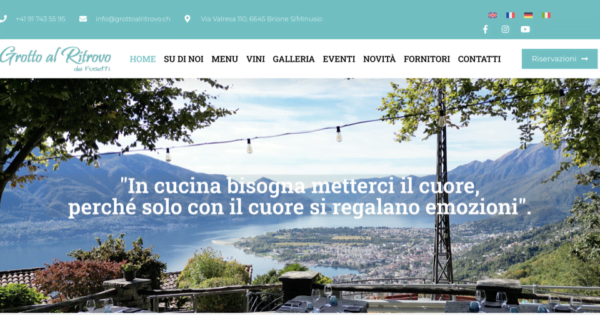 Esplora la bellezza culinaria di Grotto al Ritrovo: il nuovo sito web che incanta i sensi