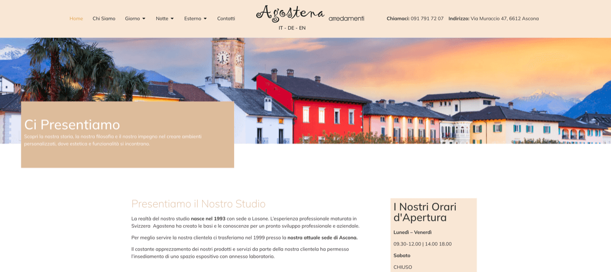Web design Ticino: nuovo sito per Agostena Arredamenti | ticinoWEB